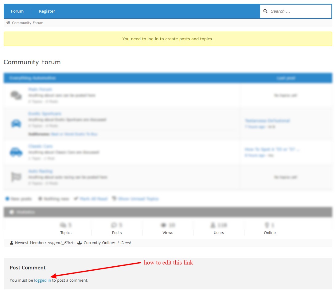 Login Link Edit Support Asgaros